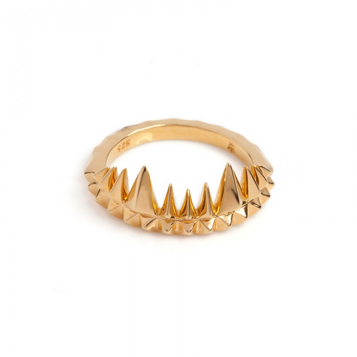 Emerald Cut Crocodile Ring – Gold – Kasun London