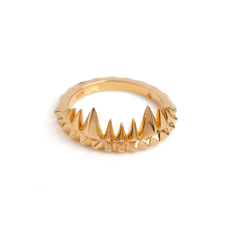 Gold Crocodile Bite Ring | Kasun London