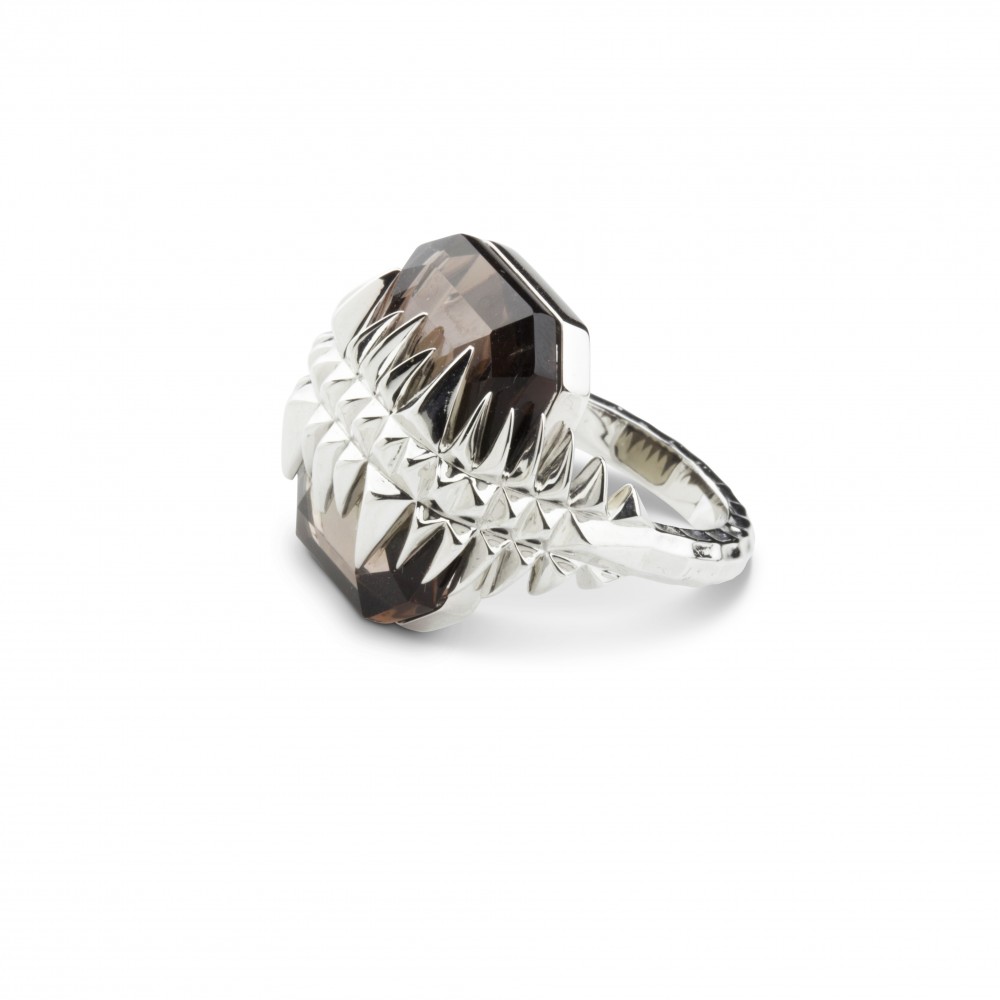 Diamond Vampire Bite Ring - 9ct White gold | Kasun London