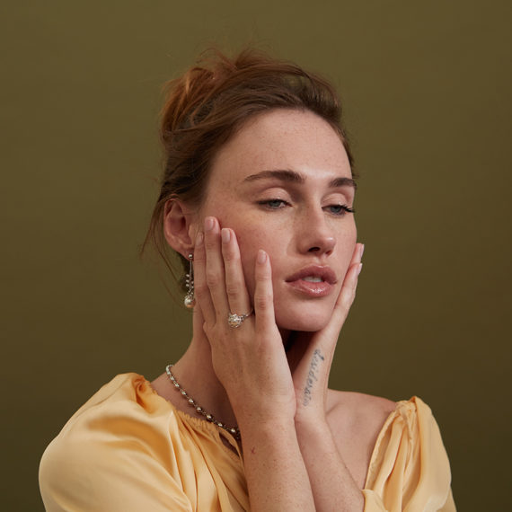 Nested Diamond Pearl Ring – 18ct Yellow Gold – Kasun London