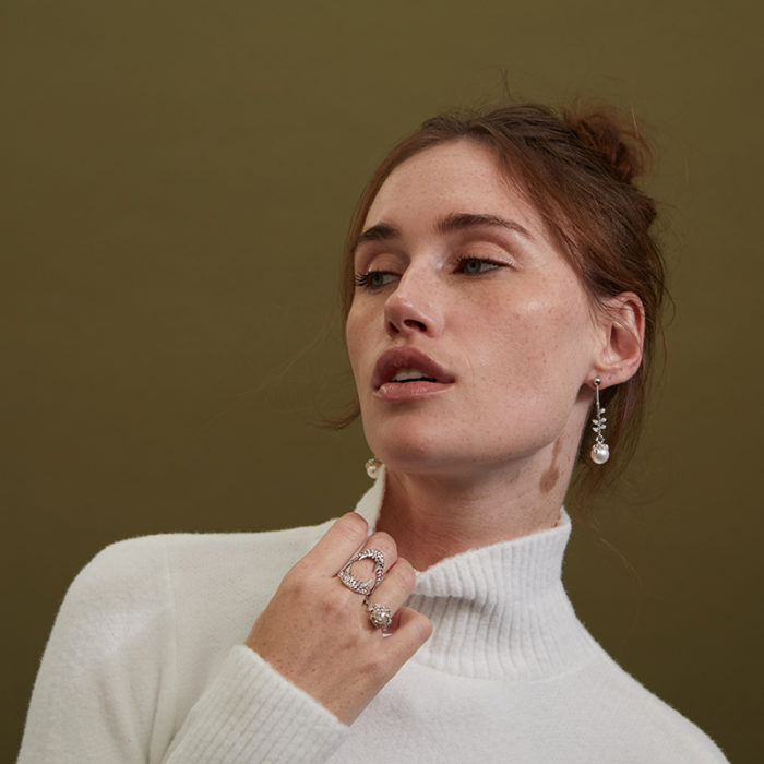 Nested Diamond Pearl Ring – 18ct Yellow Gold – Kasun London