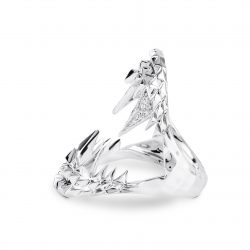 Diamond Vampire Bite Ring - 9ct White gold | Kasun London