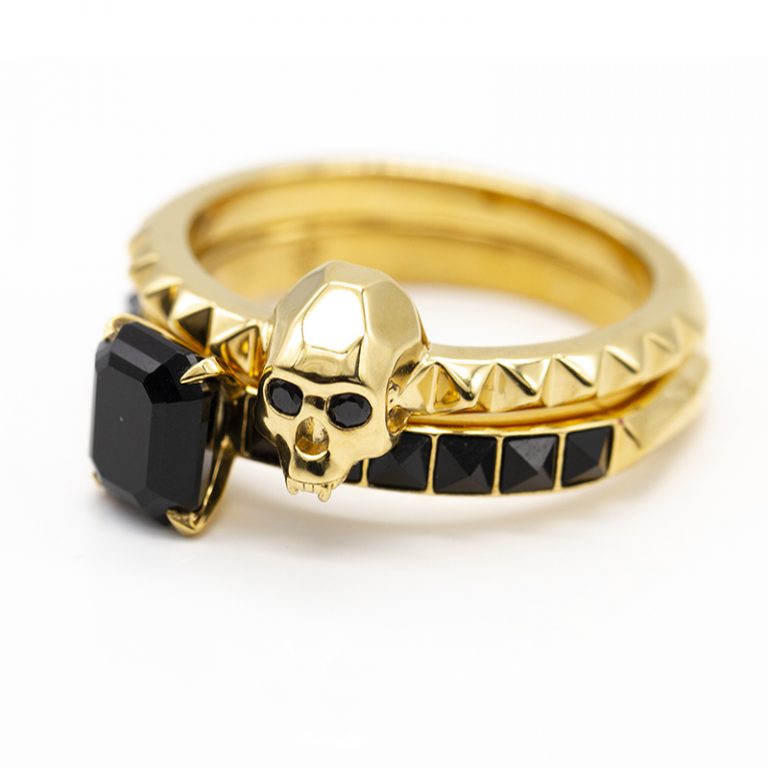 Ever After Diamond eyes 9ct White Gold Skull ring – Kasun London